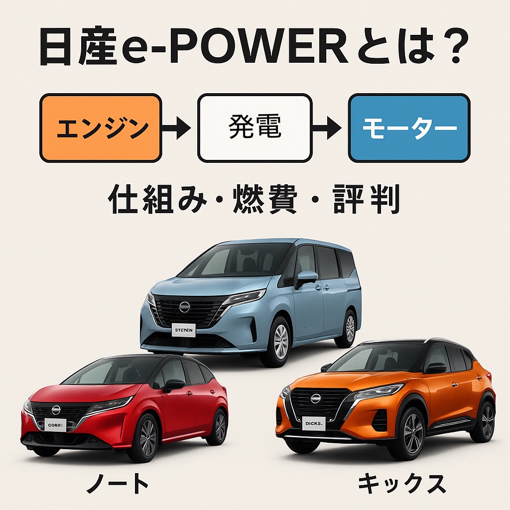 【徹底解説】日産e-POWERとは？仕組み・燃費・評判まとめ｜ノート・セレナ・キックスの違いも紹介 | くるま日和＊morimoriライフ